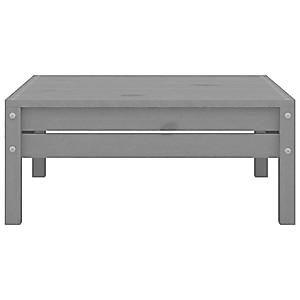 vidaXL Gray Solid Wood Pine 3-Piece Patio Lounge Set - Garden Furniture, Outdoor Seating Arrangement, Modular Design, Easy to Assemble, Includes Two Middle Sofas and a Table