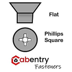 Cabentry Brand | Wood Screws | Flat Head | Phillips Square Drive | #6 | 5/8 Inch | Deep Thread | Sharp Point | Black Phospate Finish | 1000 Pack