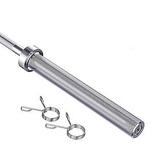 5Ft/6Ft/7Ft Olympic Barbell Weight Set 2 inch Bar Standard Weightlifting Bench Press Bar with 2 Clamps - Straight Bar Strength Training Bar, Barbell Bar Strength Home Gym Fitness Equipment