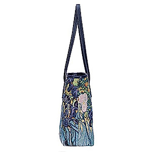 Signare Tapestry Shoulder Bag Tote Bag for Women with Travel or Work Tote Bags for Women With Van Gogh Iris Design|COLL-ART-VG-IRIS