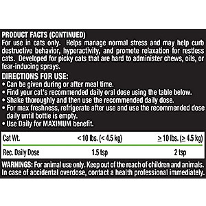 Liquid-Vet by Reliant Health Brands Feline Calm & Content Advanced Formula, 8oz, Chicken Flavor