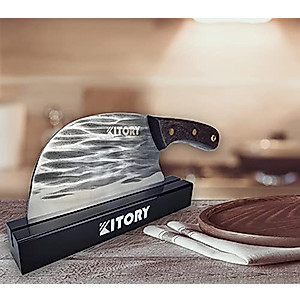 Square Cleaver Knife Block, Knife Stand/Holder especialy for Square Cleaver Knife Display or Exhibition - Elegant Black Acrylic, From Kitory