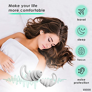 Reusable Ear Plugs for Sleeping - Safe Sound Blocking Ear Plugs Noise Cancelling Silicone Earplugs for Sleeping - (Reduce 40db) High Fidelity Earplugs for Musicians Hearing Protection Travel Ear Plugs