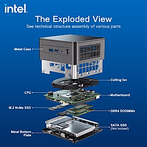 Intel NUC Mini pc Wall Street Canyon NUC12WSHi7 i7-1260P,12 cores,16 Threads, Running with Windows 10 Pro, 32GB RAM + 1TB NVMe, 4.7GHz Intel Iris Xe Graphics, 4K displays or one 8K Display