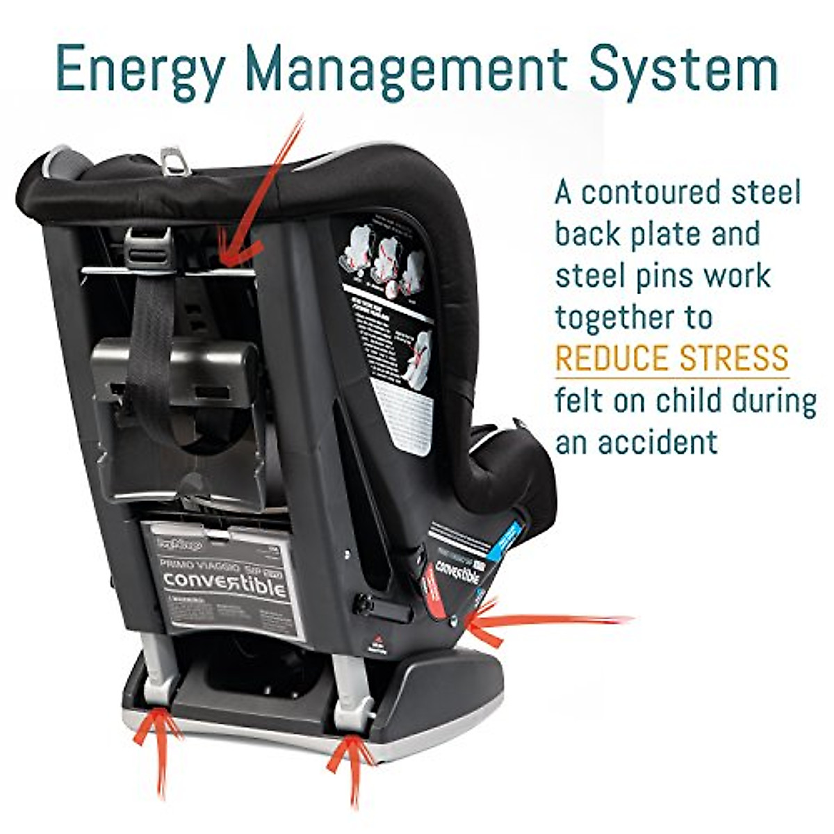 Peg Perego Primo Viaggio Convertible - Reversible Car Seat - Rear Facing for Children 5 to 45 lbs and Forward Facing for Children 22 to 65 lbs - Made in Italy - Licorice (Black)