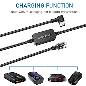 Valentine One V1 Gen 2 Radar Detector Power Replacement Cable, USB C Plug to RJ11 Plug, no PD Fast Charging Function, only Power Supply (RJ11-1M)