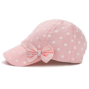 AMIYAN Toddler Sun Hat Girls Summer Cap Polka Dot Bow-tie Beach Hat Baseball Caps UPF 50+ UV Protection