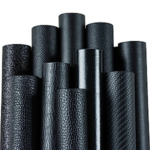 Caxilee Faux Leather Sheets 10PCS 8.3" x 12" (21cm x 30cm) A4 Size Synthetic Leather Fabric for Earrings Shoes Bags Bow DIY Jewelry Decoration Craft Projects (10PCS Black)