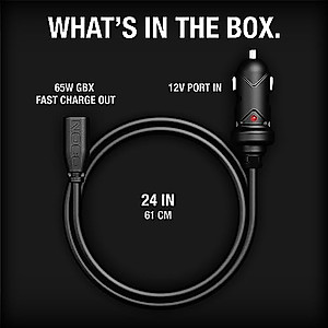NOCO GBC011 Boost X 65W 12V Car Charger for GBX45, GBX55, GBX75 and GBX155 UltraSafe Lithium Jump Starters