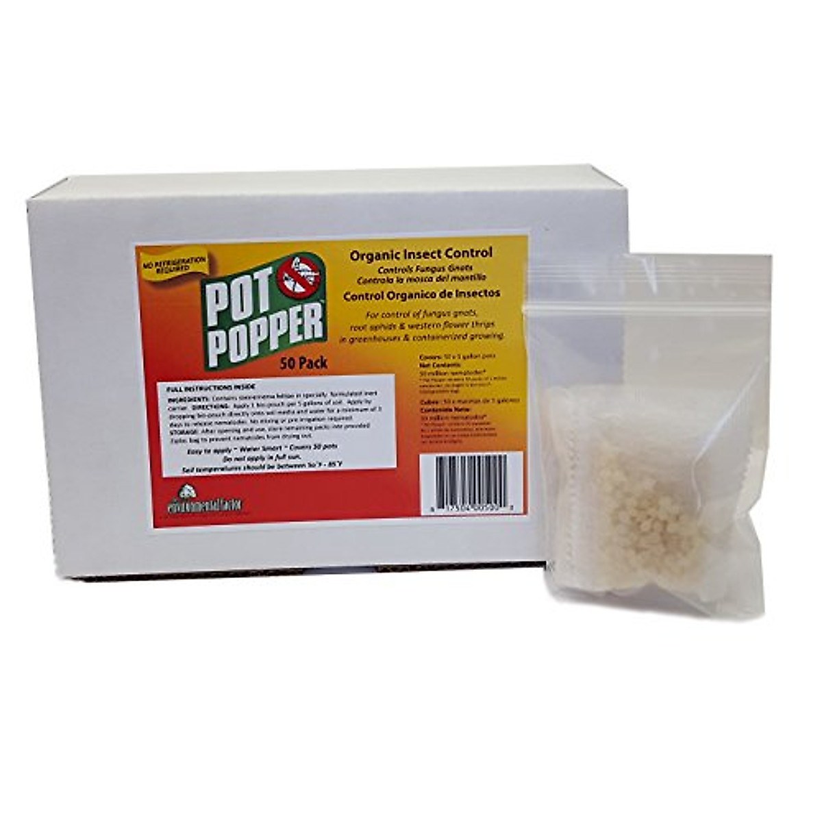 Environmental Factor 50 x 1 Million Benifical Nematodes (S.feltiae) Pot Popper Pro Gnat & Thrip Control