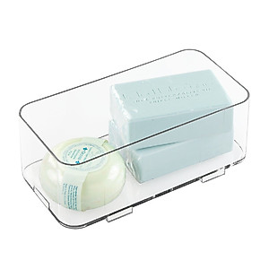 InterDesign Clarity Bathroom Interlocking Divided Drawer Organizer for Cosmetics, Beauty Products, Hair Accessories, Clear, X-Large, 12-inch x 4-inch x 3-inch