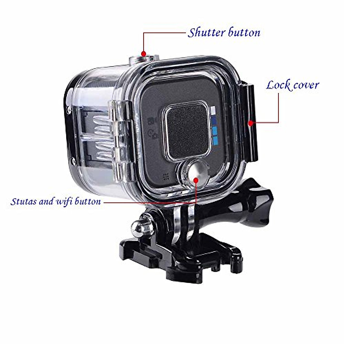 Suptig Replacement Waterproof Case Protective Housing for GoPro Hero Session Hero4 Session Hero5 Session Camera for Underwater Use Water Resistant up to 196ft (60m)