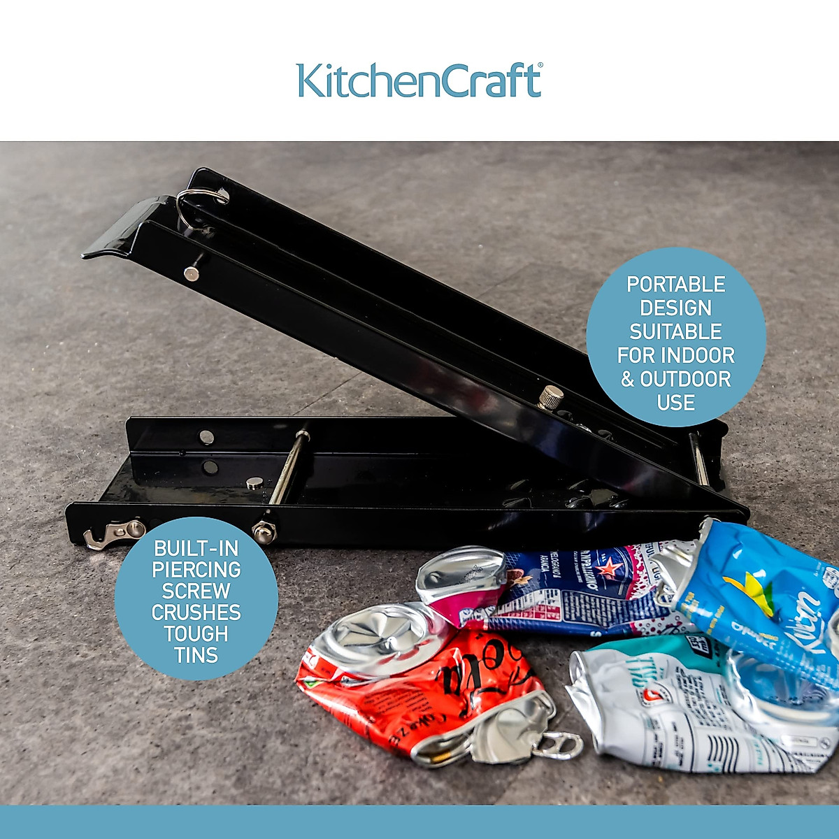 Kitchencraft Floor Standing Foot Operated Can Crusher