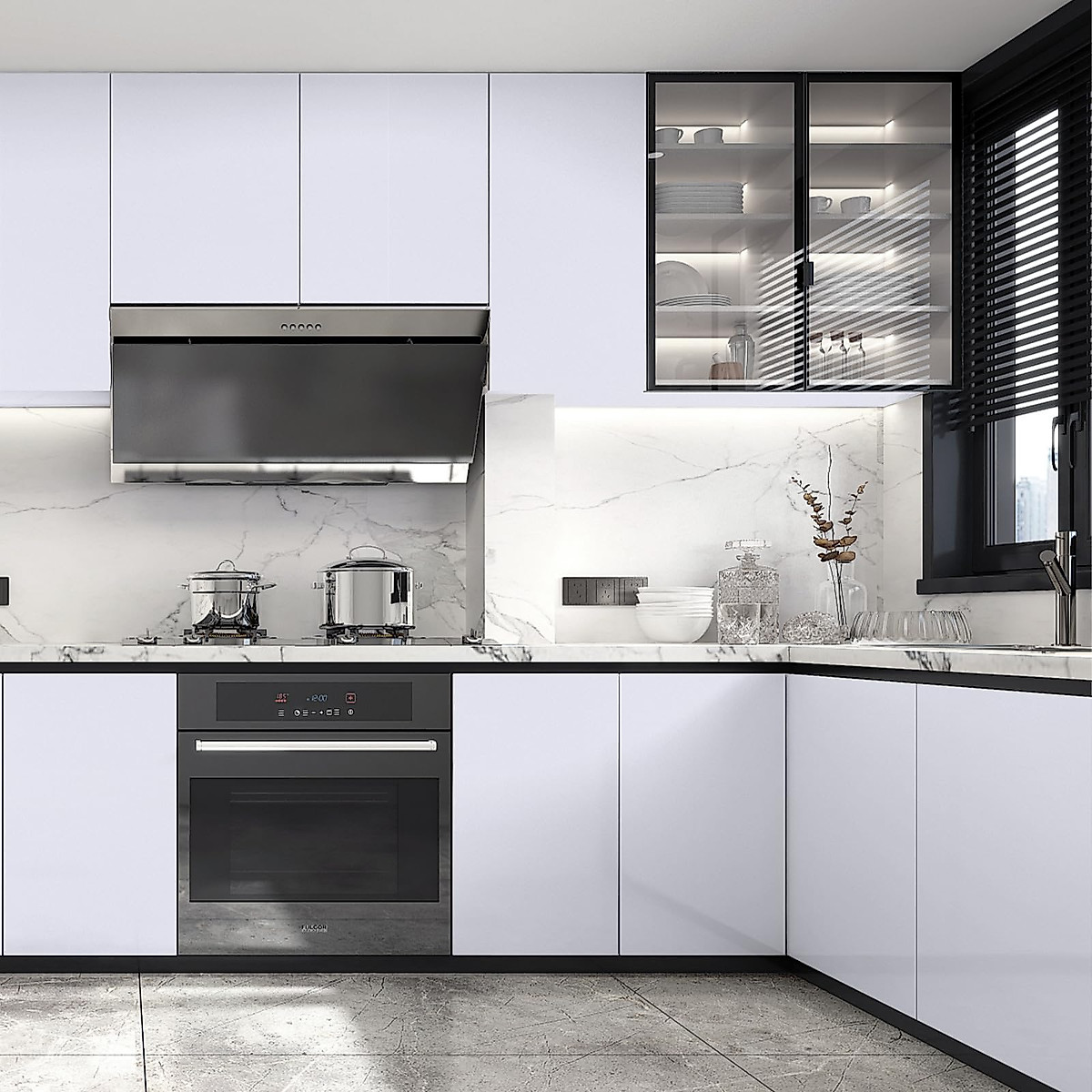 practicalWs 15.7 inch x118 inch White Contatc Paper Self-Adhesive Removable Wallpaper Easy to Apply Peel and Stick Wallpaper Kitchen Countertop Cabinet Reform Decor Wall Paper