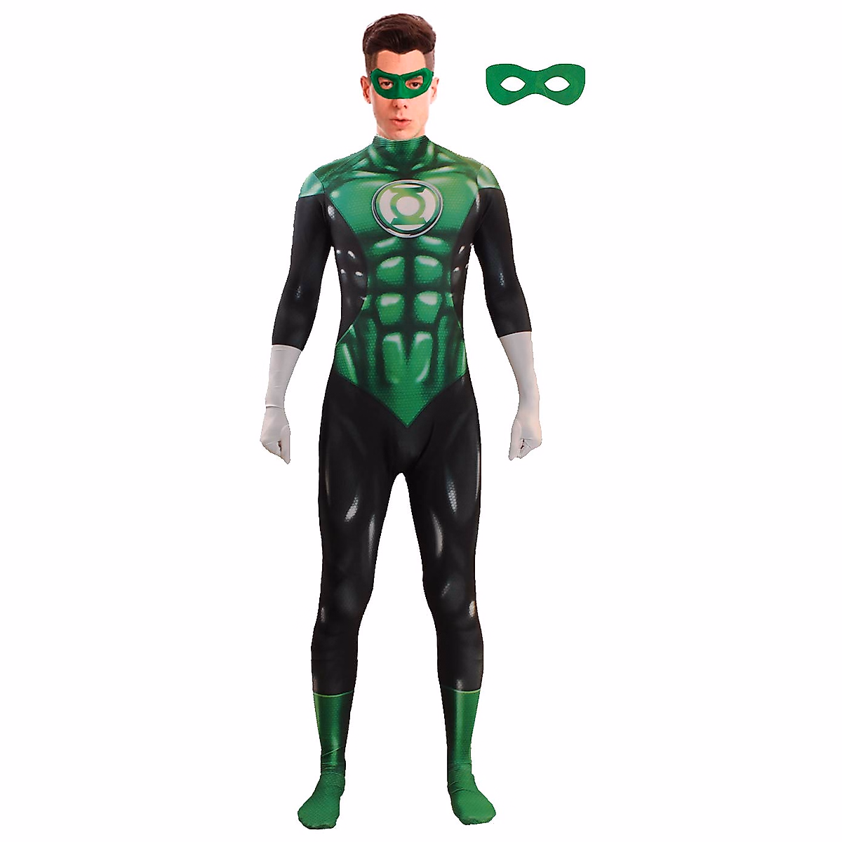 Halloween DC Comics Men's Green Suit Lycra Spandex Green Lantern Costumes for Adult Mens