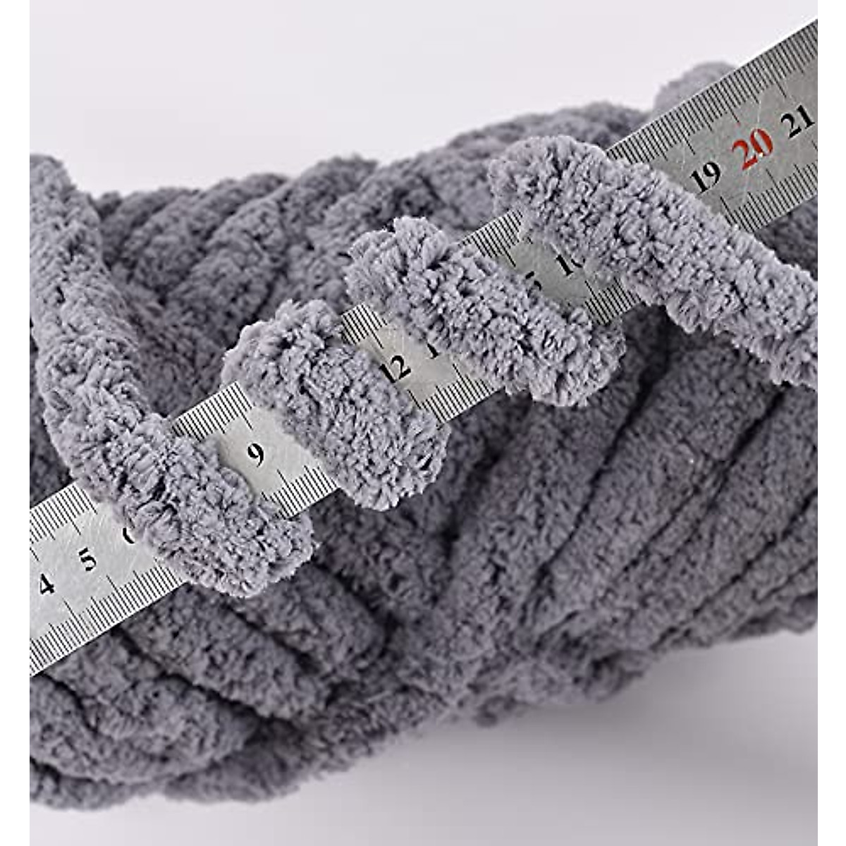 Chenille Chunky Yarn Arm Knitting Thick Bulky DIY for Knit Blanket Cushion Bed Sofa Home Decor (Dark Gray, 2-Pack, 0.5kg/1.1 lb, 48 yards)