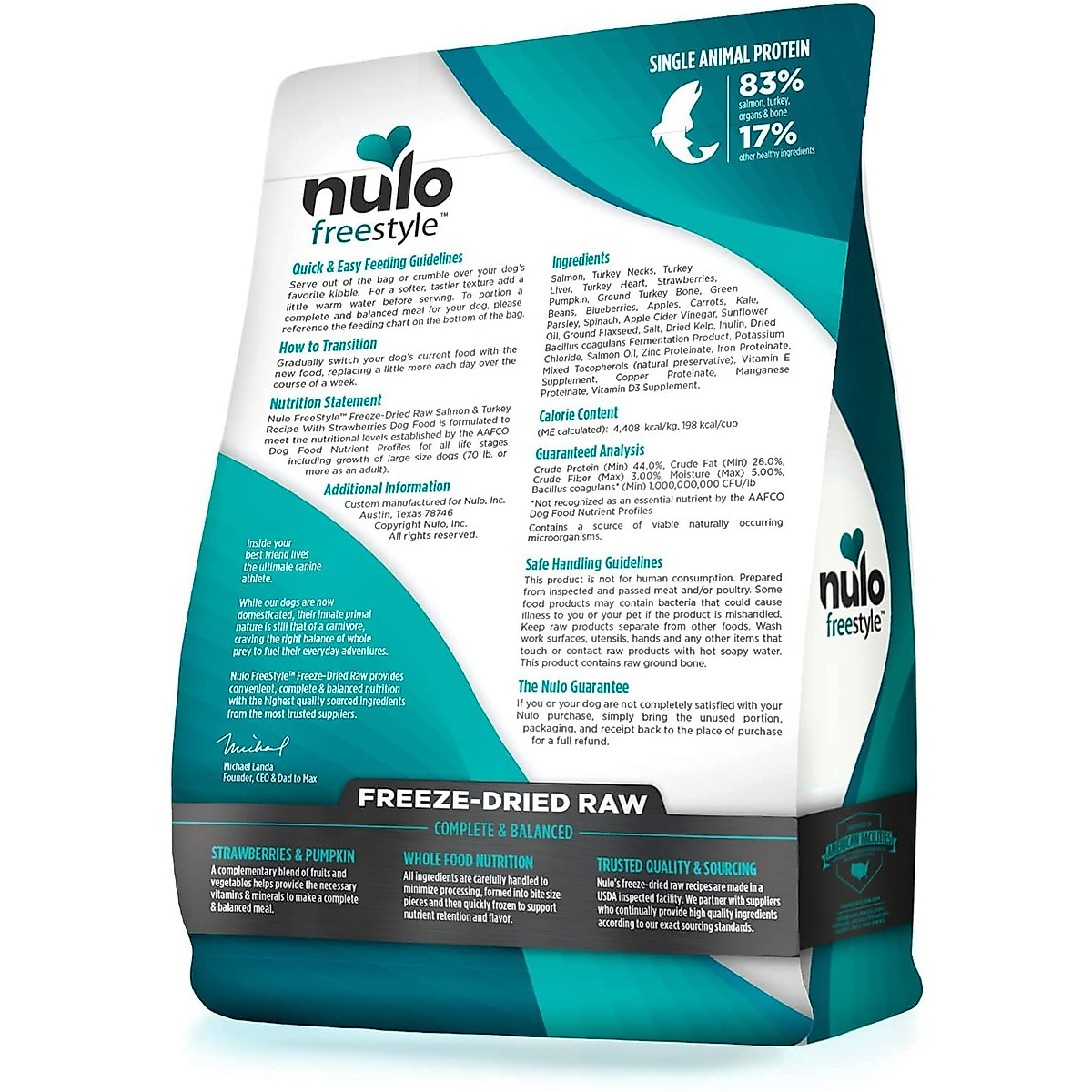 Nulo Freestyle Freeze-Dried Raw, Ultra-Rich Grain-Free Dry Dog Food for All Breeds and Life Stages with BC30 Probiotic for Digestive and Immune Health