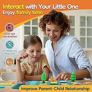 Kids Toys STEM Board Games - Logic Road Builder Brain Teasers Puzzles for 4 5 6 7 Year Old Boys Girls, Educational Montessori Birthday Gifts for Ages 4-8 Preschool Classroom Learning (38 PCS)