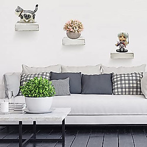 HADEEONG 3-Pack Rustic Small Floating Shelves - 4 Inch Wood Display Ledges for Small Decor, Compact Style Wall Shelf for Farmhouse Bedroom, Living Room, Office