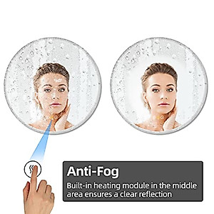HBEZON 24 Inch Round LED Vanity Mirror with Back-Light, Anti-Fog, Brightness Memory Function, Shatter-Proof, Wall Mounted Mirror with Adjustable 3 Colors