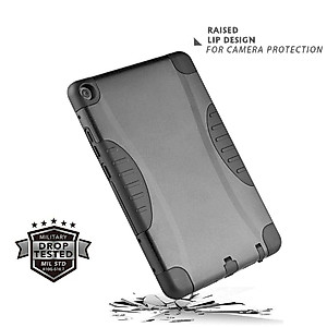 Verizon Rugged Case with Built-in Screen Protector for ASUS ZenPad Z8s, 7.9 inch Tablet - Black