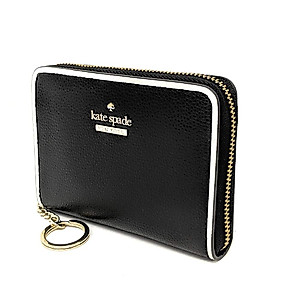 Kate Spade Dani Patterson Drive Painted Edge Black Bright White Wallet, Small