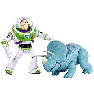 Toy Story Buzz Lightyear and Trixie 2-Pack Character Figures in True to Movie Scale, Highly Posable with Signature Expressions for Storytelling and Adventure Play