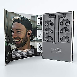 Crave Octane Wireless Bluetooth Earphones, in-Ear Sweat and Water Resistant Stereo Headphones Earbuds with 8 Hour Battery, Magnetic Ends, Built-in Mic - Black