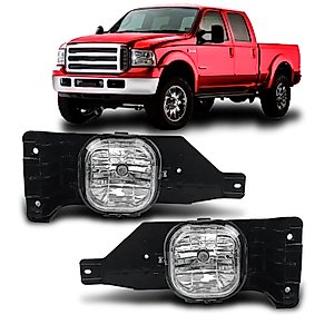 Fog Lamp Compatible with Ford 2005 2006 2007 F-250 F-350 F-450 F-550 Super Duty and 2005 Excursion Driving Fog Lights (Clear Lens)