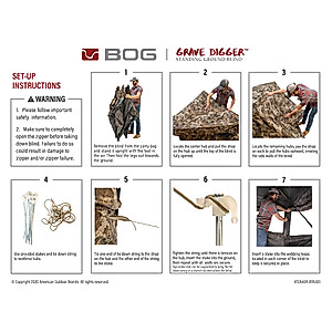 BOG Grave Digger Standing Height Ground Blind Mossy Oak with StealthZip Silent Zippers, StealthTrac Silent Windows, Water Resistant 600D Fabric, and Hub Construction for Hunting, Shooting, and Outdoor