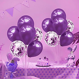 ZJDHPTY Purple Balloon Stand Centerpiece Table Decorations for Birthday Bridal Shower Wedding Engagement Mother's Day Graduation Halloween Party Decorations(Purple set4)