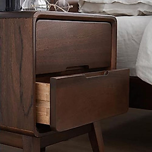 FFNUM Bedside Table Locker Black Walnut Bedside Table Simple Living Room Bedroom Storage Drawer Bedside Table Locker Shelf Night Stand