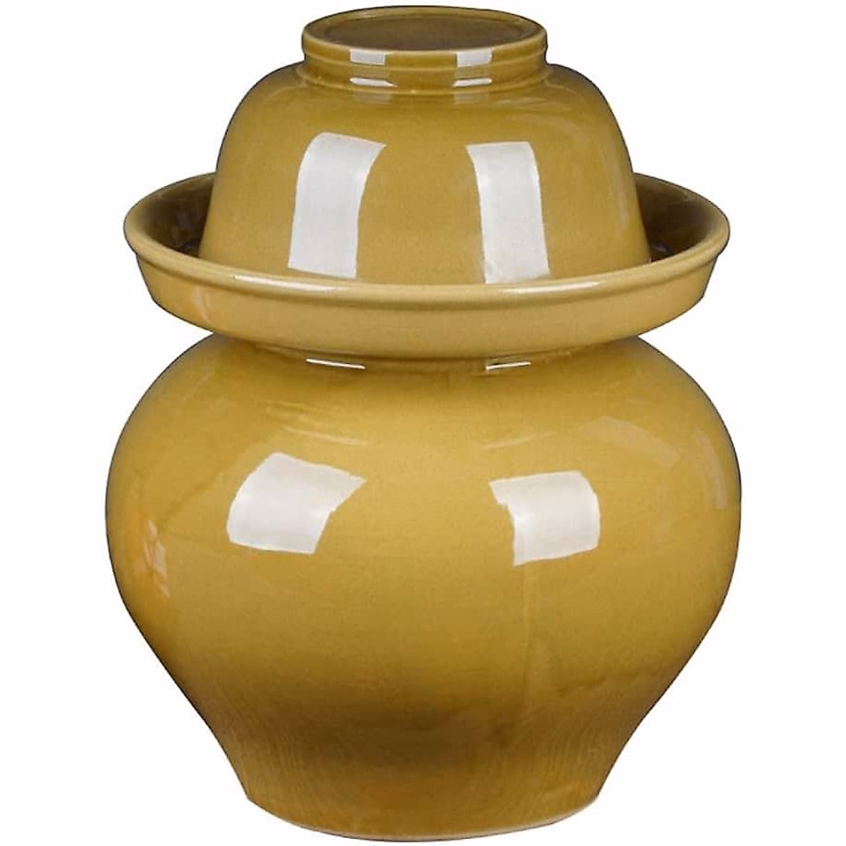 Ceramic Thickened Ceramics Fermenting Jar, Porcelain Pickling Jar,Crock Jar Stoneware Pot, Kimchi Pot with Lid Food Storage, Water Seal Fermenting Pickling Kimchi Crock 1KG jars (Size : 6.5KG) ( Size
