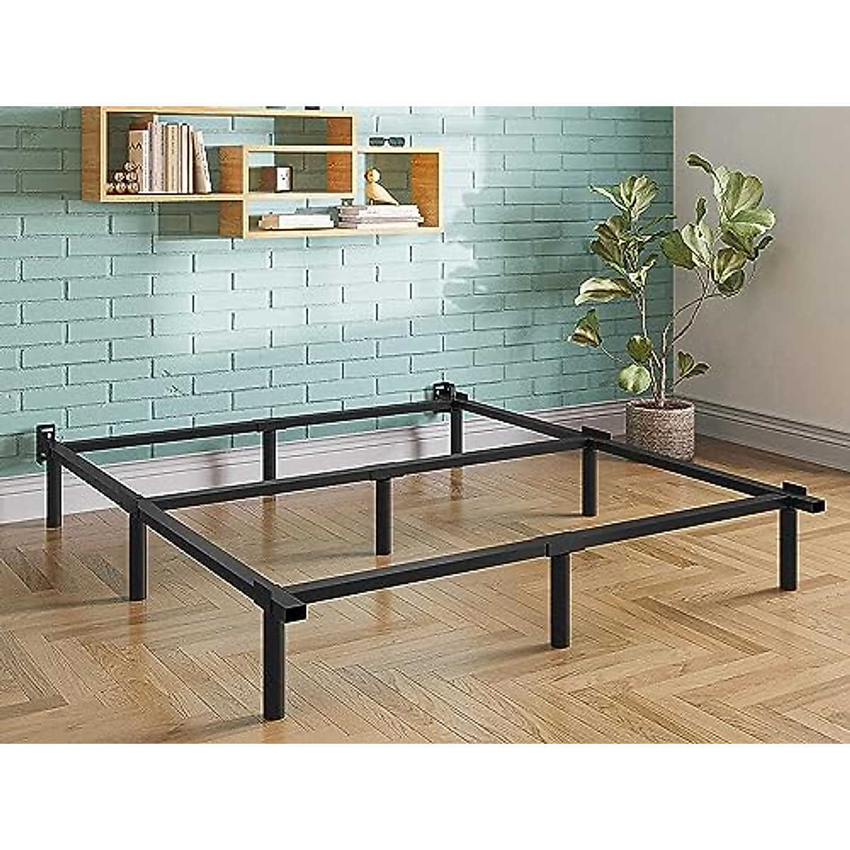 RLDVAY Full-Size Bed-Frame, 9 Inch Metal Bed-Frame-Full for Box Spring, Quick & Easy Assembly, Heavy Duty Full Bed Frame Noise Free, Black