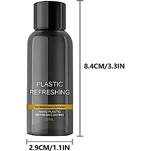 Meine Plastic Revitalizing Coating Agent, 2022 New Car Restorer Cream Quick Restorer, Nano Refreshing Coating, Parts Retreading Agent Automotive Interior Cleaning (2pcs-50ml), 1.69 Ounces