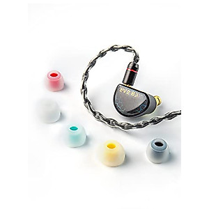 Keephifi Headphone Earpads KBEAR 07 Replacement Eartips(10 PCS/5 Pairs) Earbud Tips Silicone Ear Buds Tips Rubber Tips for 4.5mm -7mm Inner Nozzle for Earphones Headsets Monitors(S,Red)