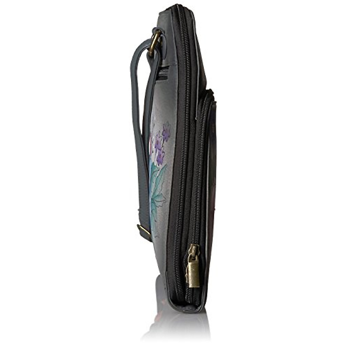 Anna by Anuschka Tall Zip-Around Cross Body, Vintage Garden Grey