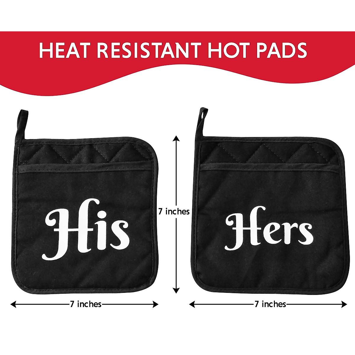 FixGrub Wedding Gifts | Gift for Couples, Anniversary | Bridal Shower | Engagement | Gifts for Bride with His Hers Potholders and Gift Box