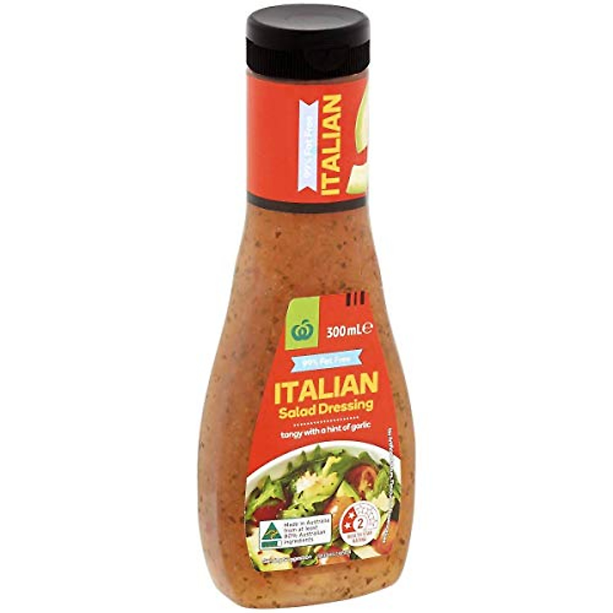 Woolworths Salad Dressing 99% Fat Free 300Ml - Salad Dressing is 99% fat free, no artificial colours and flavours, no preservatives.