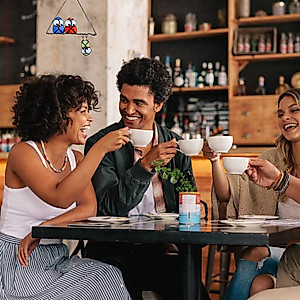 Suncatcher for Window, Christmas Decorations Stained Glass Window Hanging Birthday Gift for Mom Memorial Gift Sun Catchers Cardinal Home Garden Christmas Party Wedding Decor (D)