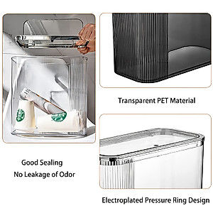 Aiabaleaft Transparent Trash can Wastebasket, Bathroom Trash Can with Lid, 3.5 Gallon Kithen Garbage Can for Bathroom, Bedroom, Kitchen, Office, Craft Room (Transparently Green)