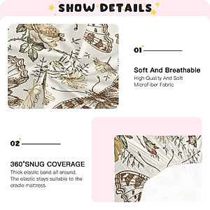 Kigai Fitted Crib Sheet for Boys Girls Jersey Knit Baby Crib Sheet Vintage Butterfly Crib Sheets for Standard Crib and Toddler Bed Mattresses, Cozy Soft Breathable, 28 x 52 inch