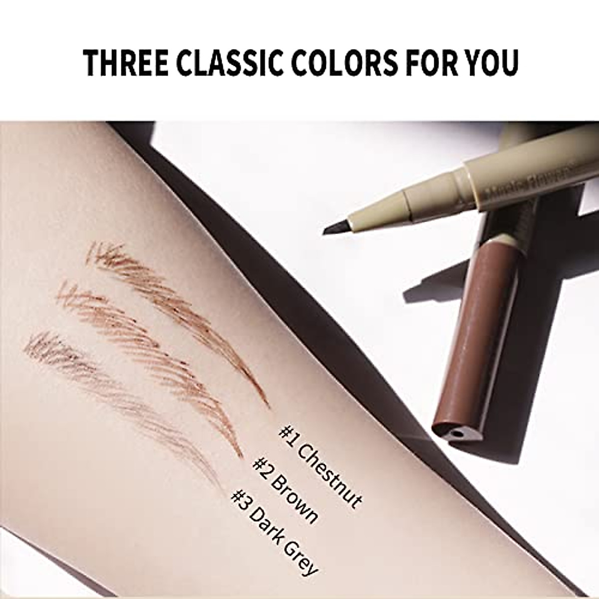 MAKETOPYZN Liquid Eyebrow Pen, Long-Lasting Microblading Effect Pencil, Quick Drying Waterproof Smudge-proof Eyebrow Makeup(Brown)