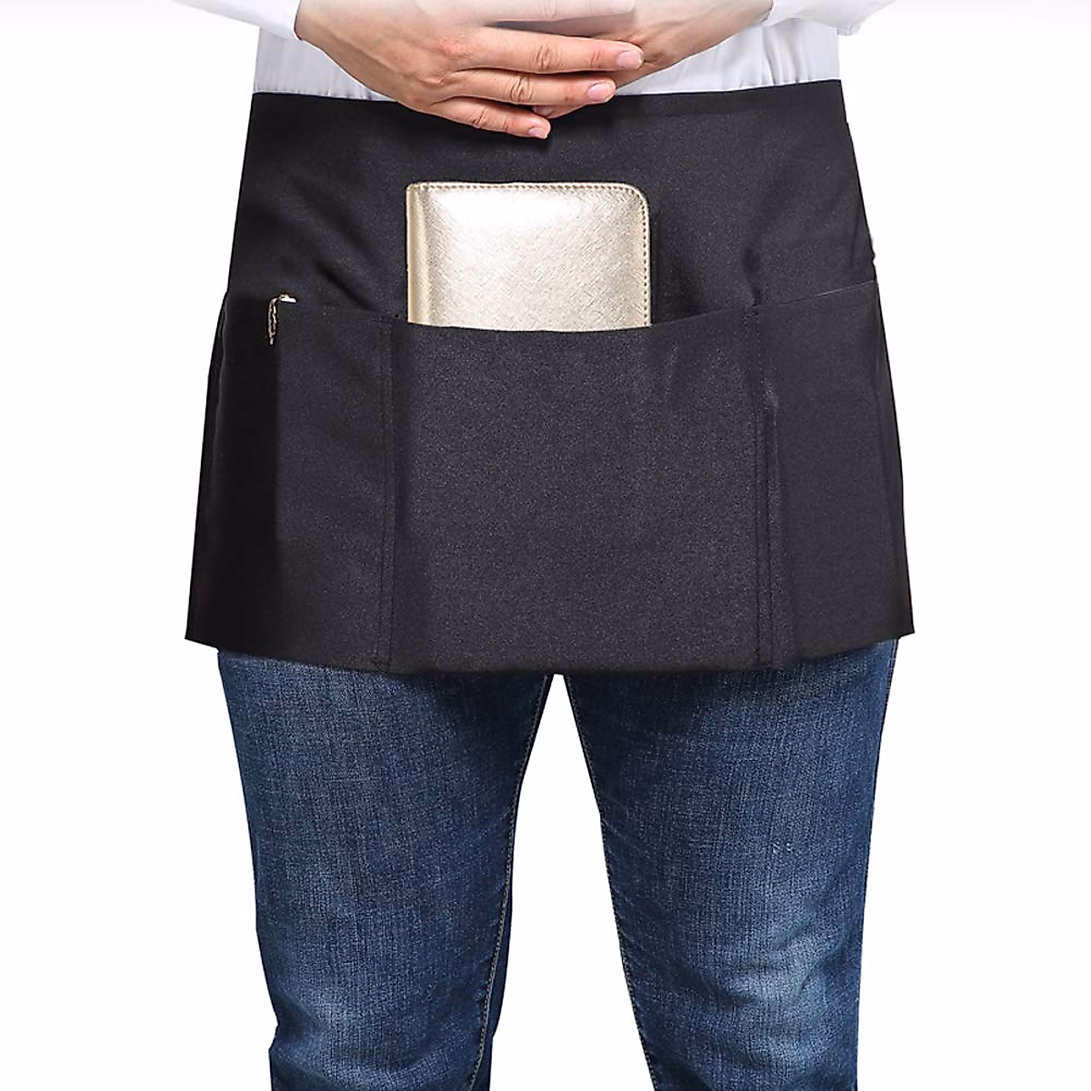 SONGXIN Server Aprons with 3 Deep Pockets - Waist Apron Waiter Waitress Apron