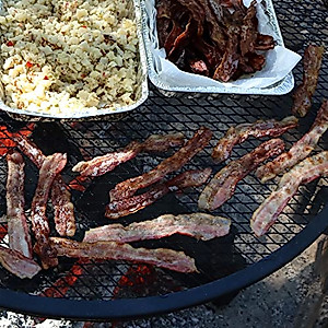 Sunnydaze Decor Fire Pit Cooking Grill, X-Marks BBQ Grate,Black,40 Inch