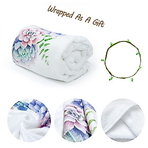 Baby Monthly Milestone Blanket Boy Girl - Succulent Plant Newborn Month Blanket Unisex Gender Neutral Personalized Shower Gift Boho Nursery Decor Photography Background Prop with Marker 51''x40''