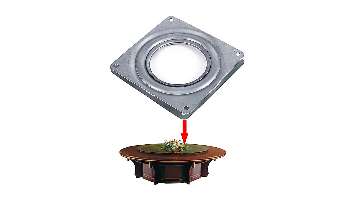 Gorgeri 4-inch Galvanized Steel Swivel Plate for Rotating Displays