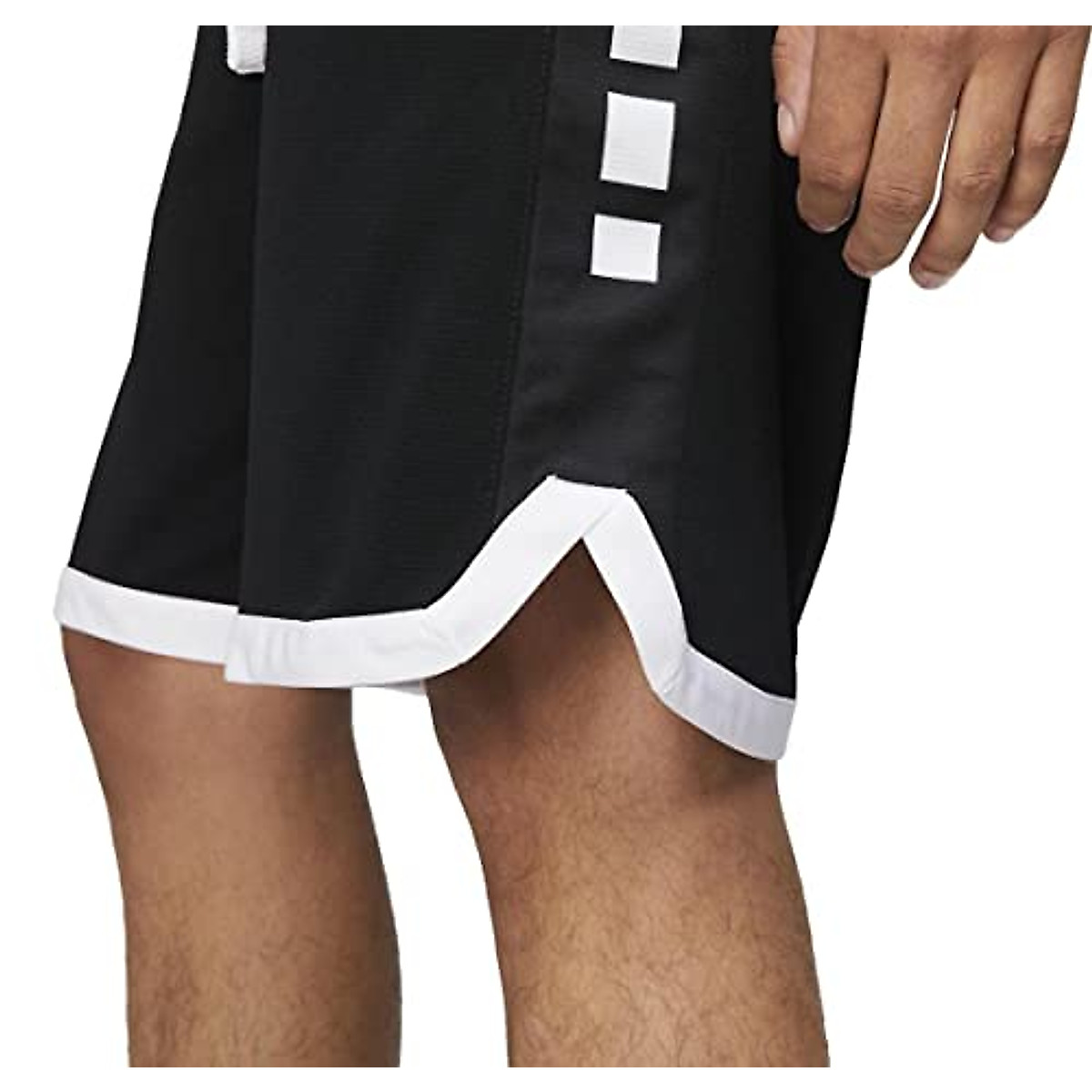 Nike Elite Stripe Basketball Short (Medium, Black/White/White)