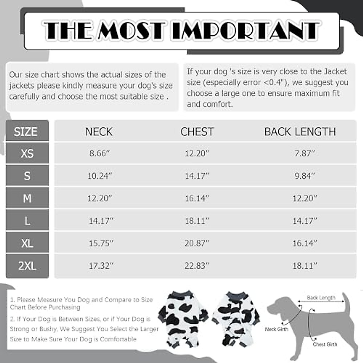 DENTRUN Small Dog Winter Warm Clothes Funny Puppy Milk Cow Sweater Costumes, Small Breed Pets Dog Cat Onesies Soft Flannel Pajamas