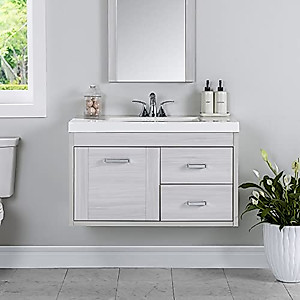 Spring Mill Cabinets Marlowe Bathroom Vanity with Sink, 36.5" W x 18.75" D x 22.5" H, Elm Sky